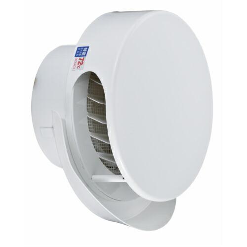 (株)更科製作所 換気口 TFD-100WH-KT 円型フラットタイプフード付ガラリφ100・ホワイト色・防火ダンパー付（72℃）・防虫網付・低圧損 : 株式会社 更科製作所 - 通販 ...