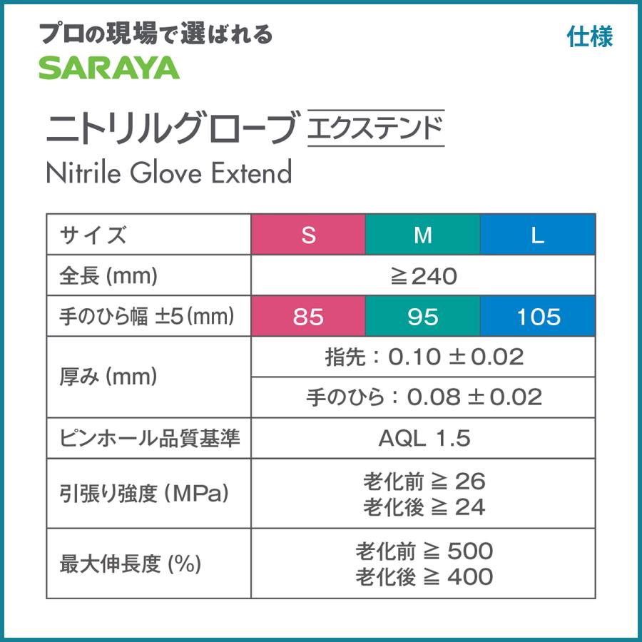 SARAYA 手袋 ニトリル グローブ エクステンド Sサイズ 100枚 - サラヤ公式 : サラヤ Yahoo!ショッピング店 - 通販 - Yahoo!ショッピング