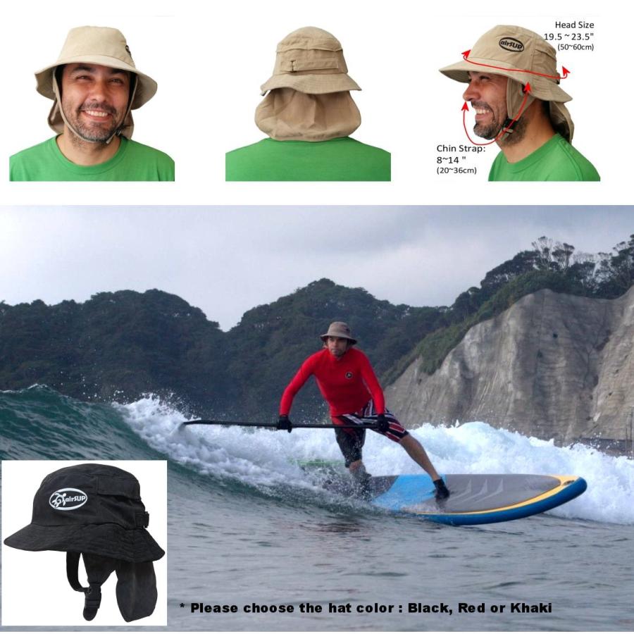 air SUP ハット 色 黒 SUP / SUP サーフィン Bucket Hat パドルボード用の帽子 air SUP 黒 : サルテック ...
