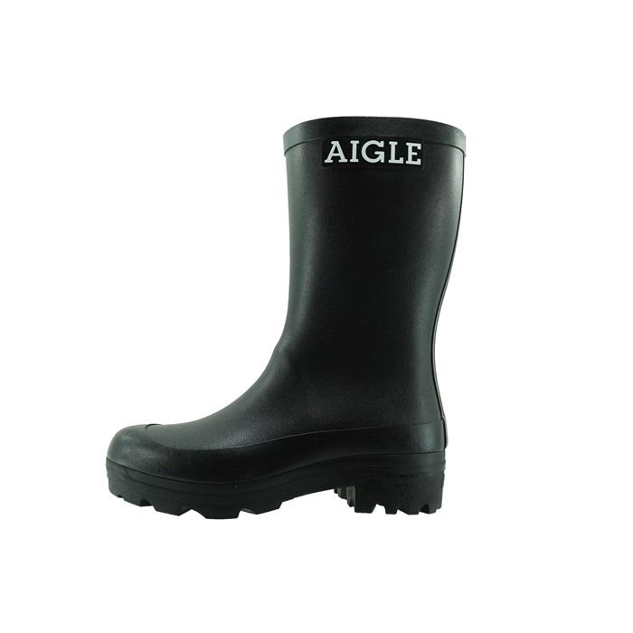 AIGLE エーグル ATELIER M アトリエ ミッド ラバーブーツ ミドル丈 ミディアム丈 完全防水 通学・通勤 ノアール ブラック 黒 (NOIR(〜24.5cm ...