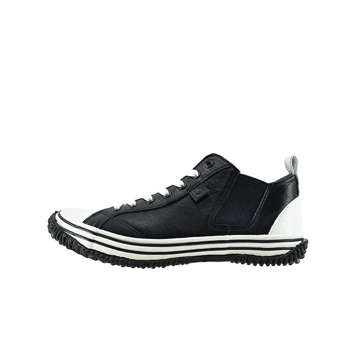 SPINGLE スピングルムーヴ MOVE カンガルーレザー ミドルカットスニーカー (SHIRO/KURO(25.5cm ...