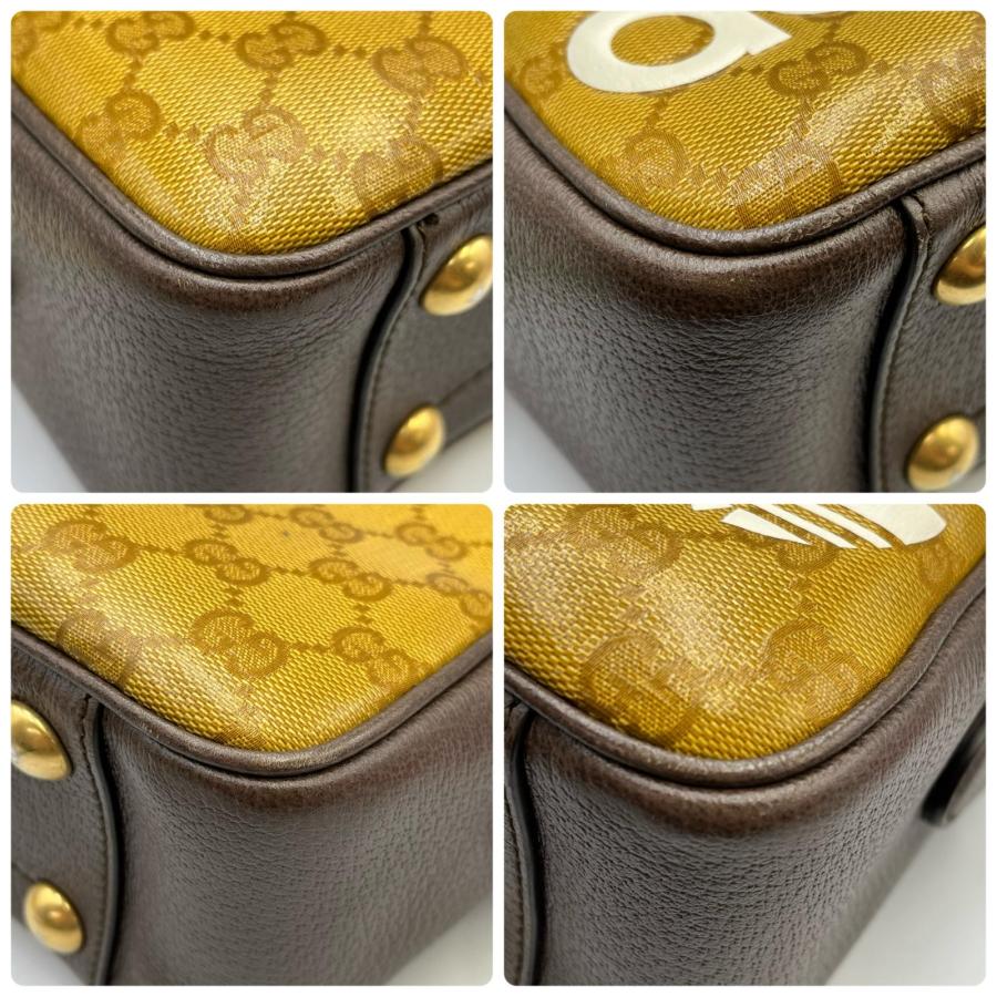 GUCCI グッチ ショルダーバッグ adidas 702427 PVCコーティングキャンバス ブラウン レディース : さすがや - 通販 - Yahoo!ショッピング