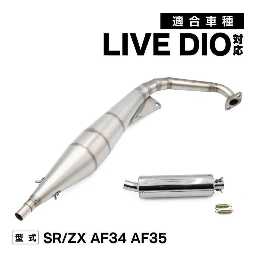 ライブディオ DIO ZX SR AF34 AF35 ステンレス チャンバー マフラー サイレンサー レーシングチャンバー カスタム パーツ 社外品 カスタムパーツ ...