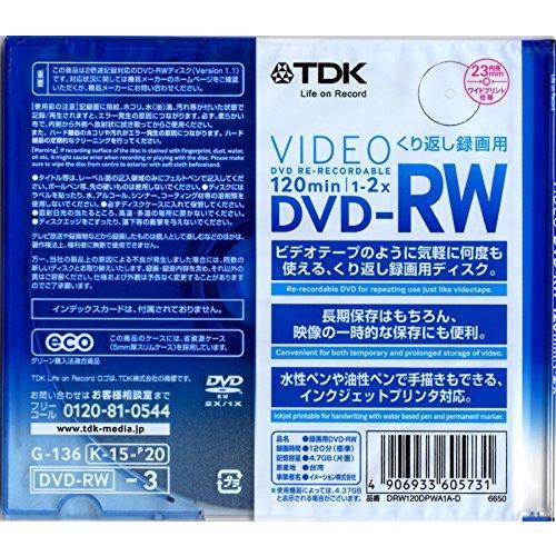 DRW120DPWA1A-D TDK DVD-RW 繰り返し録画用 CPRM対応 : サテライト - 通販 - Yahoo!ショッピング