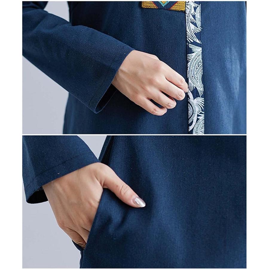 レトロロングスカート刺繍の中国風長袖ドレス女性の民族衣装 レトロロングスカート刺繍の中国風長袖ドレス女性の民族衣装