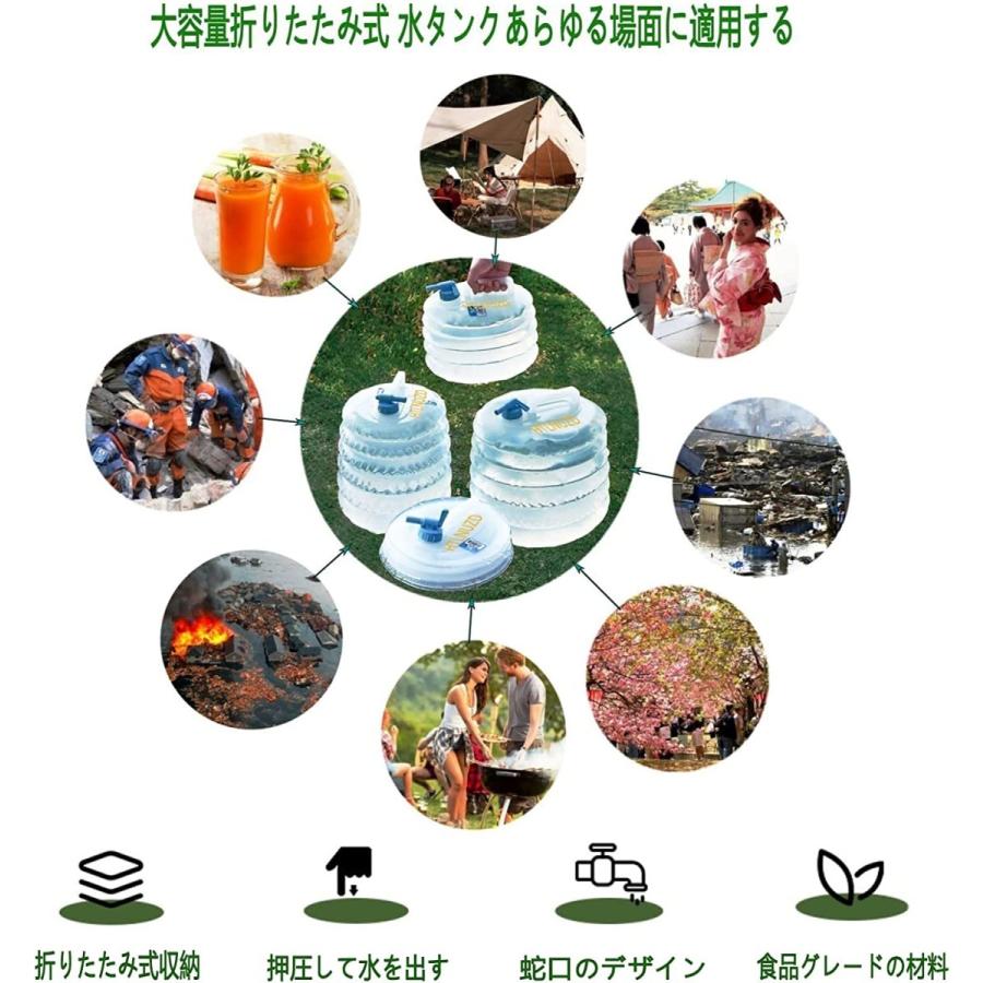 HTLNUZD 折りたたみ式 防災 用水タンク 大容量 ウォータータンク非常用 給水袋 軽量 無臭 家庭用/旅行 登山/避難(ua189 ...