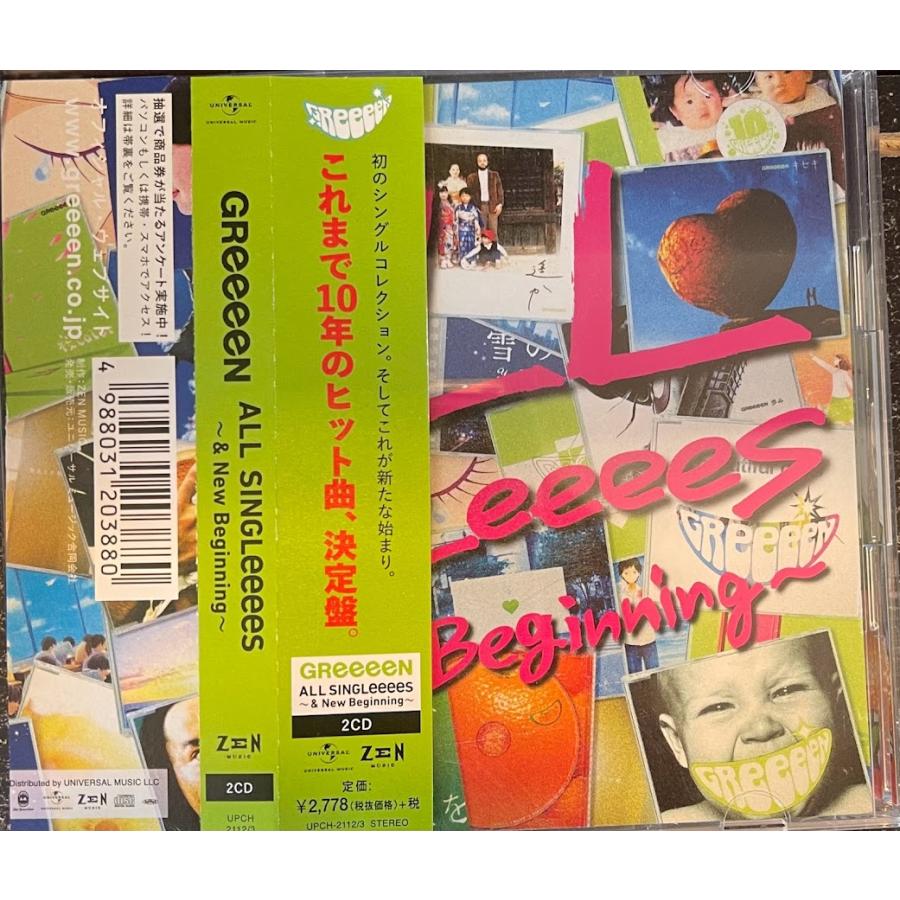GReeeeN/ALL SINGLeeeeS ~& New Beginning~ UPCH2112-3 2CD : サツキBOOKS - 通販 - Yahoo!ショッピング