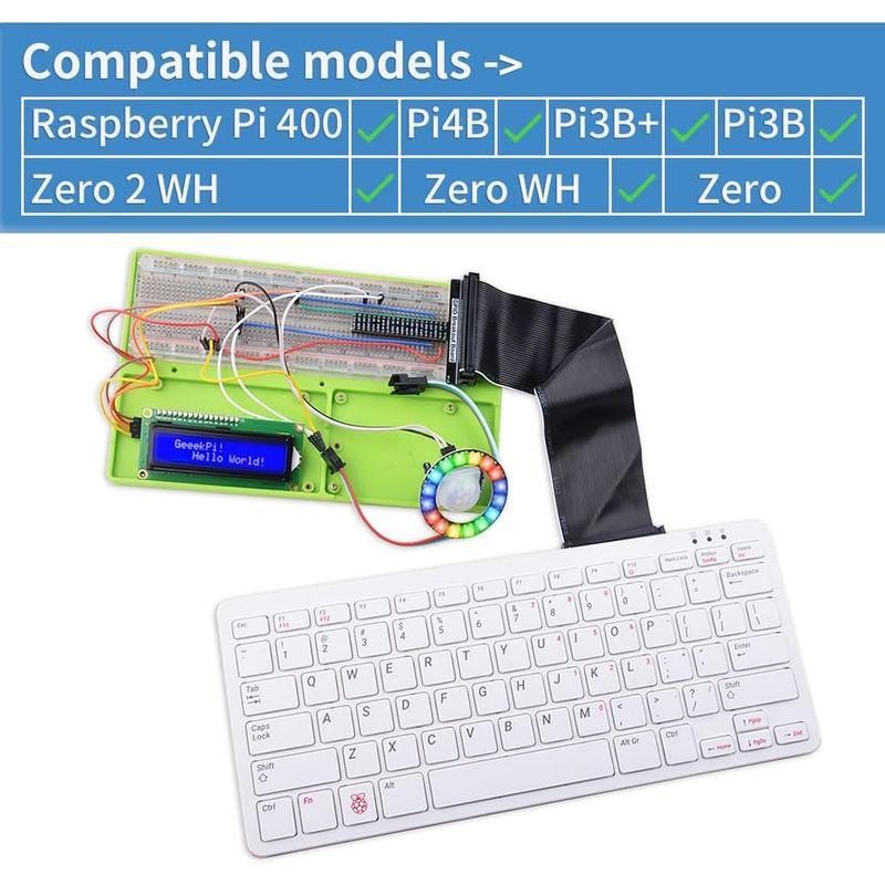 GeeekPi Raspberry Pi 4B用完全スターターキット、Python C Javaスクラッチコード、100ページのチュートリア : 20231125031655-02622 ...