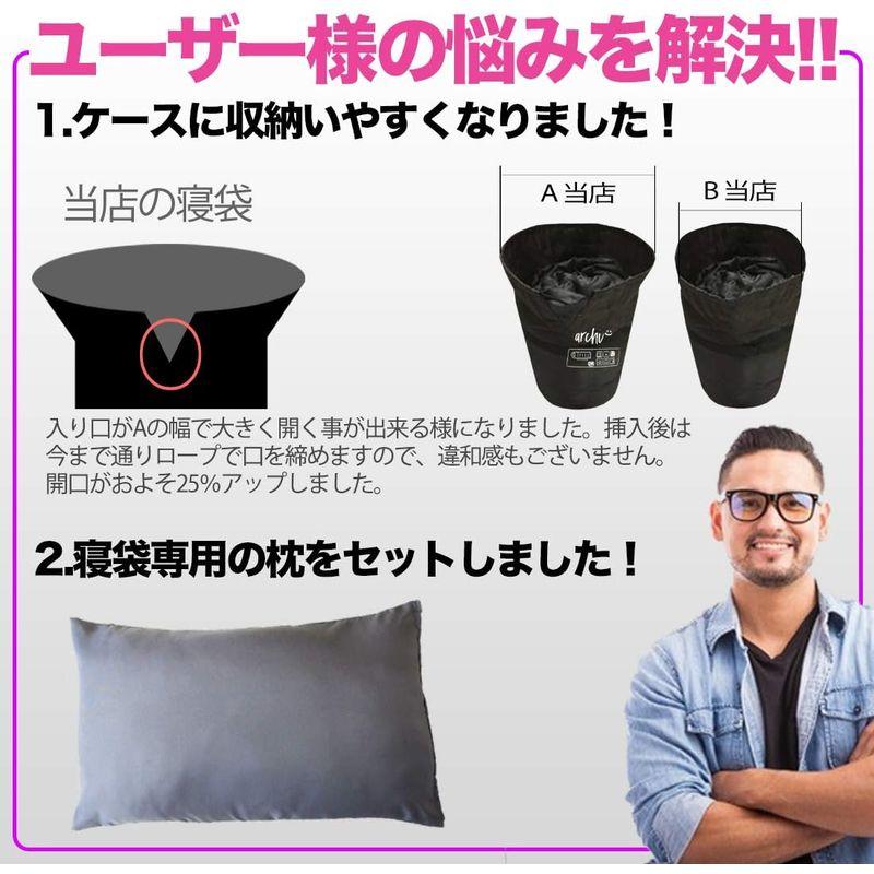 archi 寝袋 枕付き シュラフ 封筒型 コンパクト 冬用 冬 210T 最低使用温度-15℃ (ダークグリーン) : 20231213194531-00828 : サボイア - 通販 ...