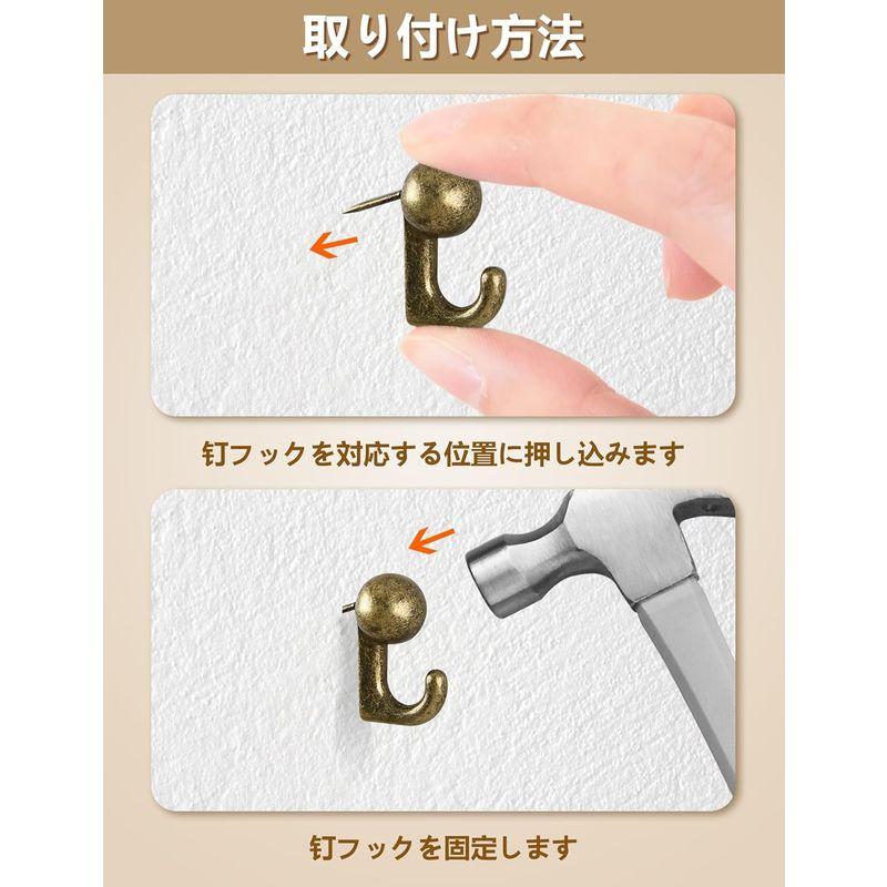 20個入 画鋲 フック おしゃれ ピンフック 目立たない 石膏ボード 跡が残らない 釘フック 壁 傷つけない 耐荷重約5kg 銀 金 : サボイア - 通販 - Yahoo!ショッピング