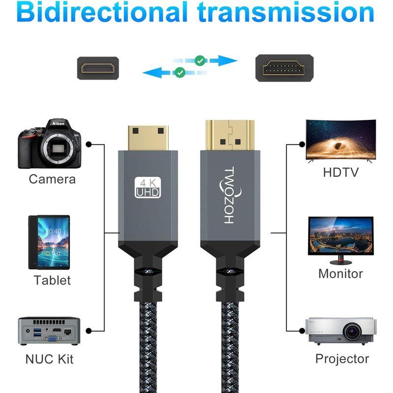 Twozoh Mini HDMI to HDMIケーブル 1M, 4K 60Hz UHD Mini-HDMIオス-HDMIオス変換ケーブル, : サボイア - 通販 - Yahoo!ショッピング