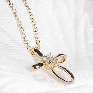 K18 WG YG PG オープン クロス ダイヤモンド ネックレス 送料無料 ペンダント 1石 18k 18金 シンプル 上品 ダイア ゴールド 人気 ダイヤ SAN0017 : アトリエ ...