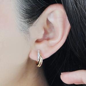 K18 YG PG K14WG トリプルカラー フープピアス 送料無料 18金 ピアス 18k フープ ゴールド イエローゴールド ピンクゴールド ホワイトゴールド 14k 3連 ...