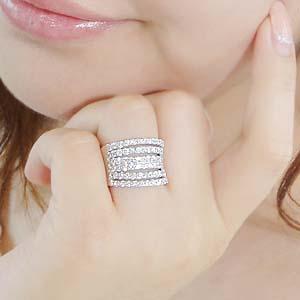 pt900 2.0ct ダイヤモンド 6連 グラマラス エタニティ リング ファッション ジュエリー アクセサリー レディース 指輪 プラチナ ダイア 2ct 送料無料 SAR0044 ...