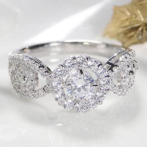 pt900 1.0ct 大粒 ダイヤモンド リングファッション ジュエリー アクセサリー レディース 指輪 プラチナ 1ct ダイヤ Pt 取り巻き フラワー 送料無料 SAR0077 ...