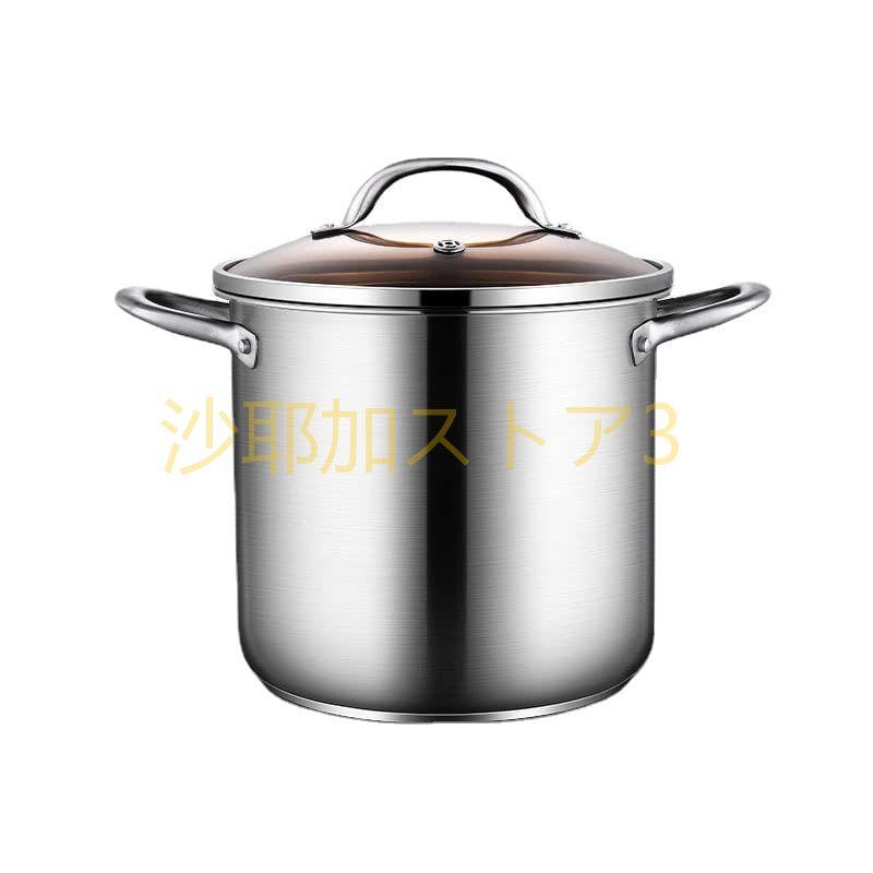 ステンレス 透明蓋付き 寸胴鍋 業務用 鍋 IH対応 煮込み料理 両手鍋 スプーン付 調理器具 大容量 5L-12L パスタポット スープ キャンプ 家庭用 飲食店 : 沙耶加ストア3 ...