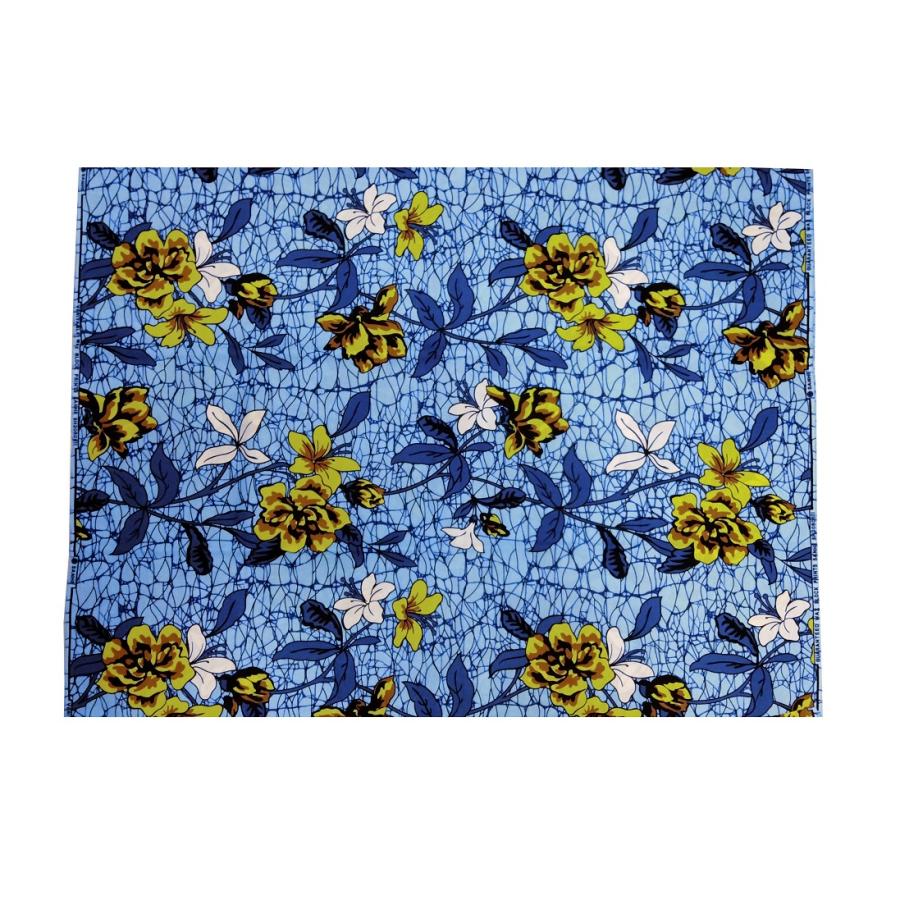 【K-57】ライトブルーベース イエローフラワー アフリカンプリント生地 50cm アフリカ布 : メイズファクトリー Mays FACTORY - 通販 - Yahoo!ショッピング