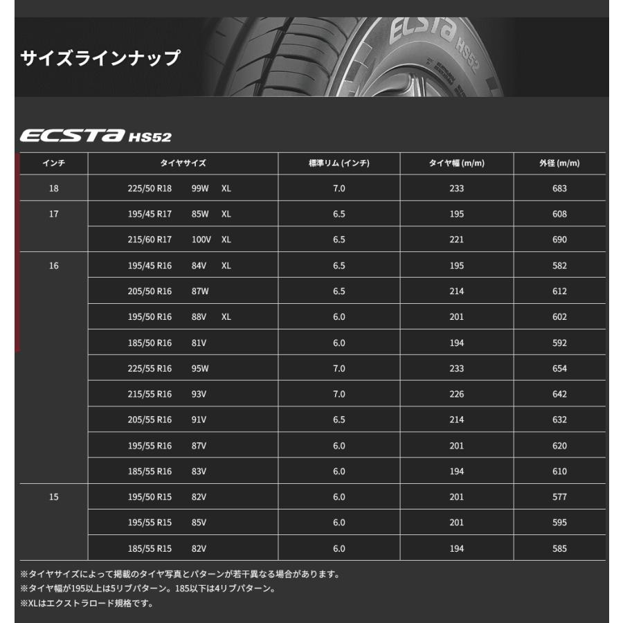 ECSTA HS52 195/55R15 85V KUMHO サマータイヤ [410] : 2304hs52013 : スーパーブブ - 通販 - Yahoo!ショッピング