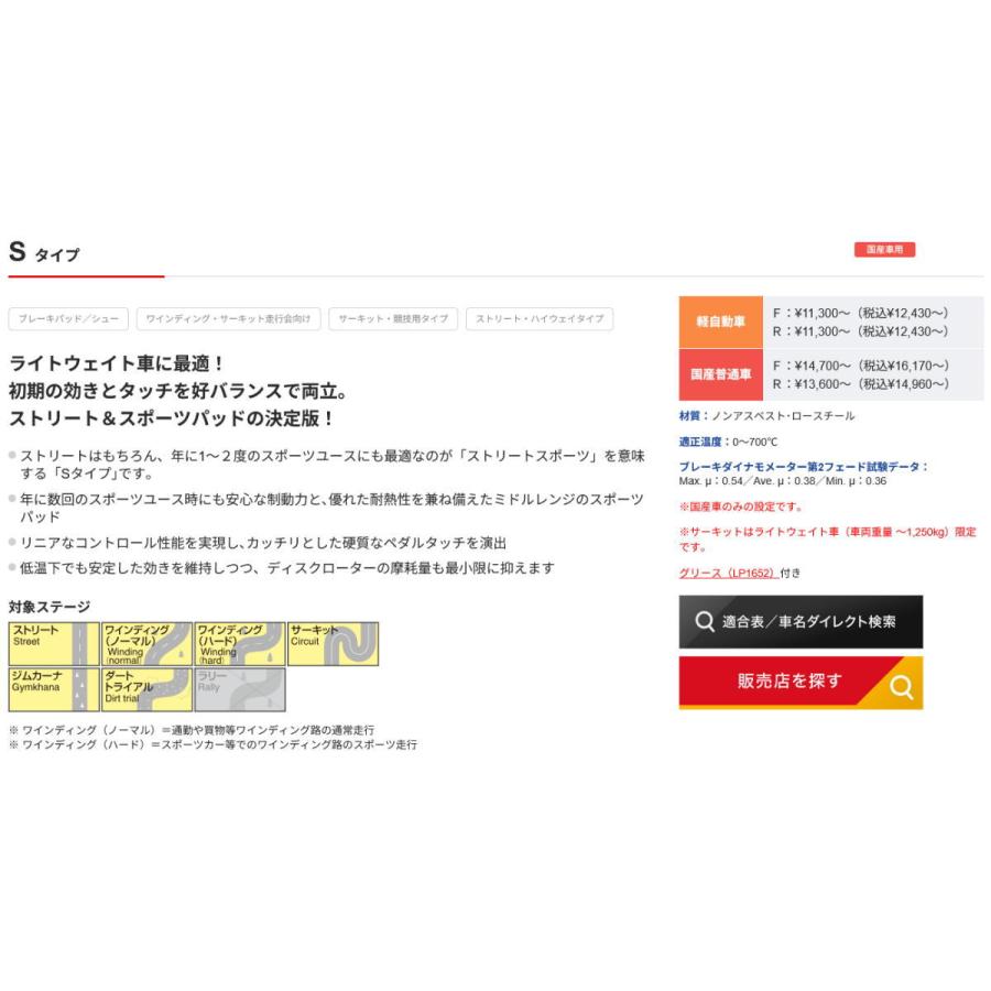 DIXCEL Stypeブレーキパッドset NOAH / VOXY ESQUIRE ノア ヴォクシー エスクァイア ZRR70G 2007/06〜14/01 リア用 S315396S ...