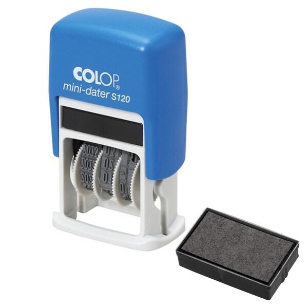 【本体+交換パッド】COLOP コロップ 日付スタンプ(数字) S120/BL2 + 交換スペアパッド 黒 E/10/K [02] 〔合計 ...