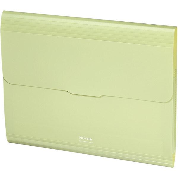書類ファイル ノビータ A4 12P リーフグリーン 便利 収納 書類整理 仕事 書類まとめ 大容量 [02] 〔メール便 送料込価格 ...