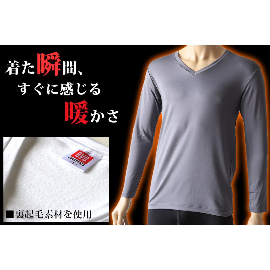 B.V.D BVD あったか インナー tシャツ メンズ 裏起毛 長袖 冬 防寒 保温 Vネック 暖かい M〜LL 下着 ロング丈 ストレッチ (在庫限り) : スクール用品のスクログ ヤフー ...