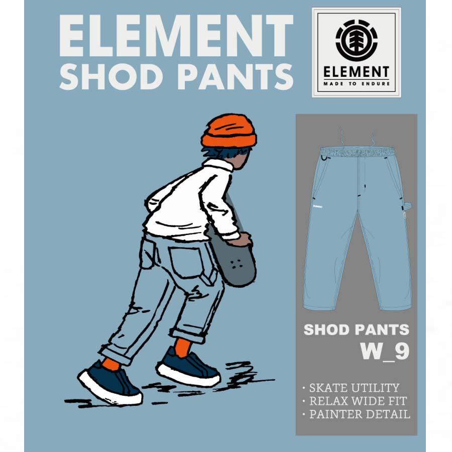 ELEMENT（エレメント） 正規品 メンズ スケート ショッドパンツ イージーパンツ ワークパンツ BE021-703 SHOD PANTS ...