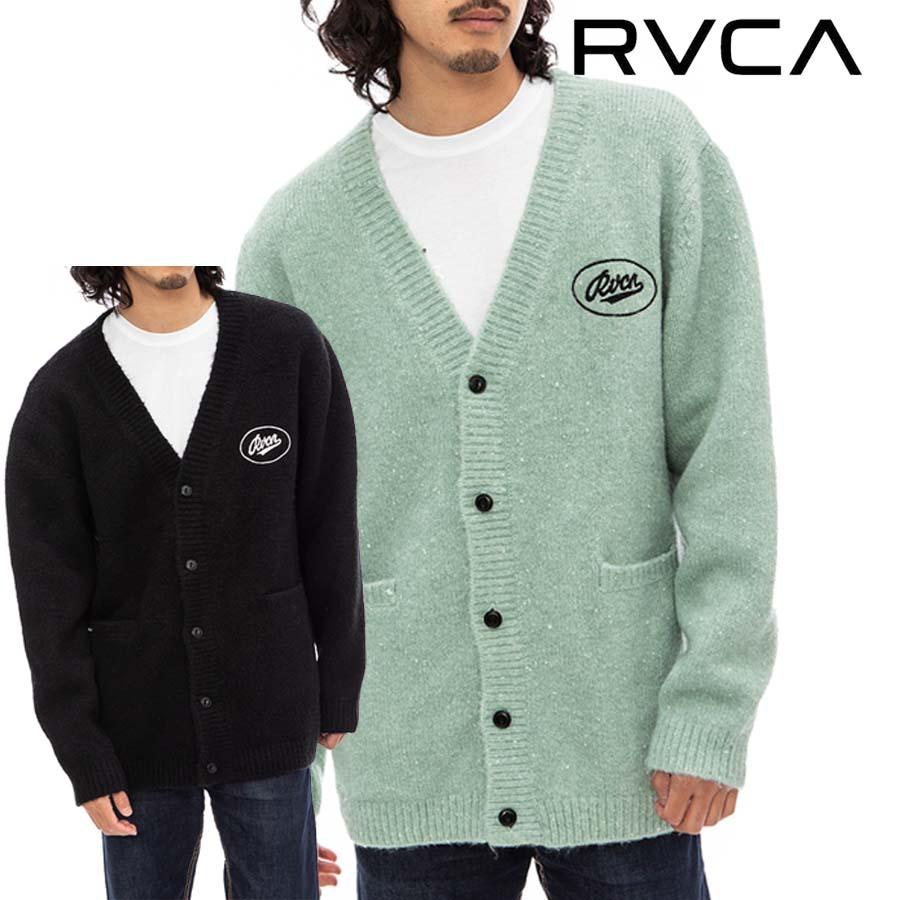 RVCA 正規品 ルーカ メンズ カーディガン セーター BC042-092 WORK SCRIPT CARDIGUN ニット ロゴ BC042092 プルオーバー人気 大きめロゴ USサイズ ...