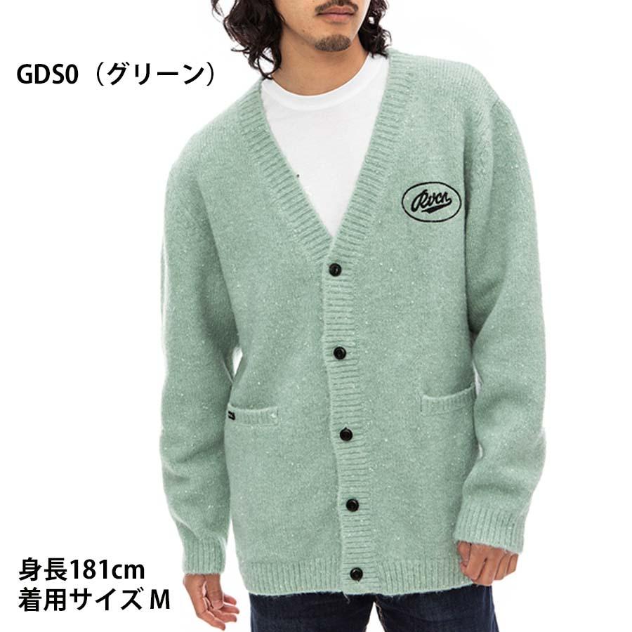 RVCA 正規品 ルーカ メンズ カーディガン セーター BC042-092 WORK SCRIPT CARDIGUN ニット ロゴ BC042092 プルオーバー人気 大きめロゴ USサイズ ...