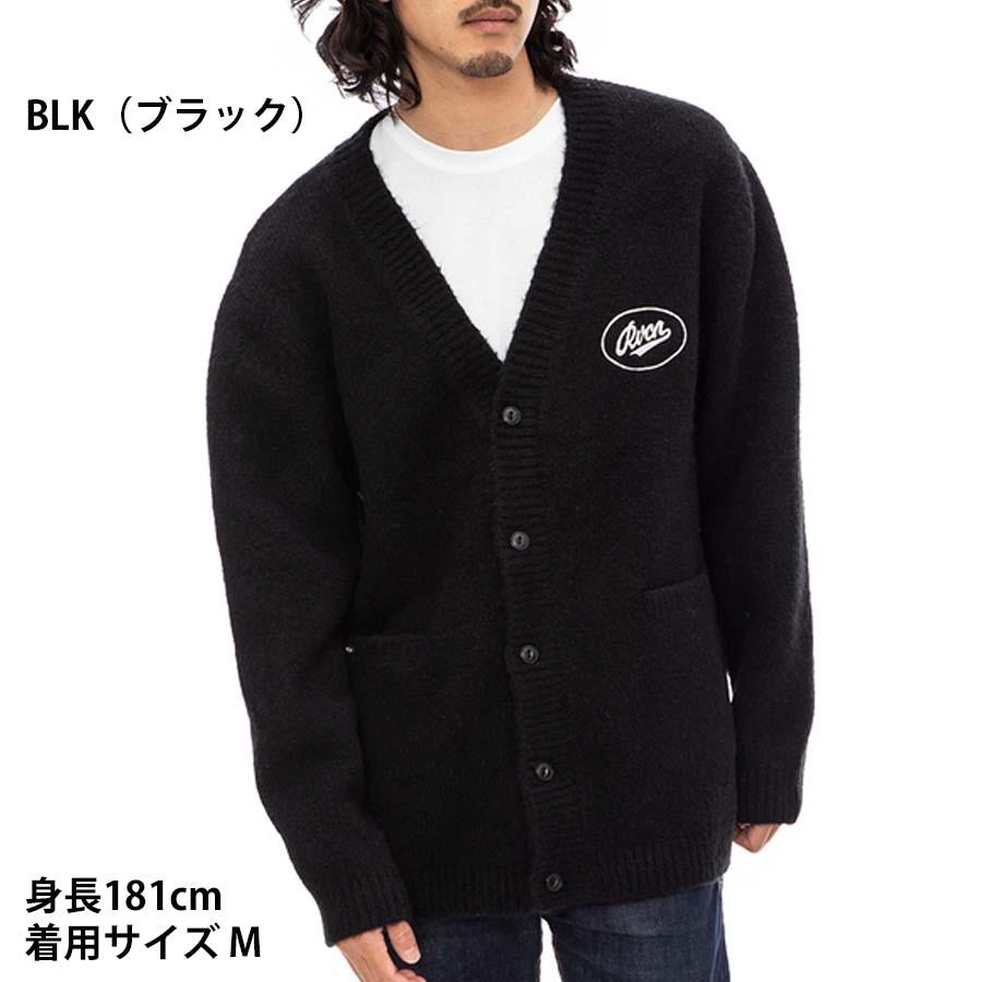 RVCA 正規品 ルーカ メンズ カーディガン セーター BC042-092 WORK SCRIPT CARDIGUN ニット ロゴ BC042092 プルオーバー人気 大きめロゴ USサイズ ...