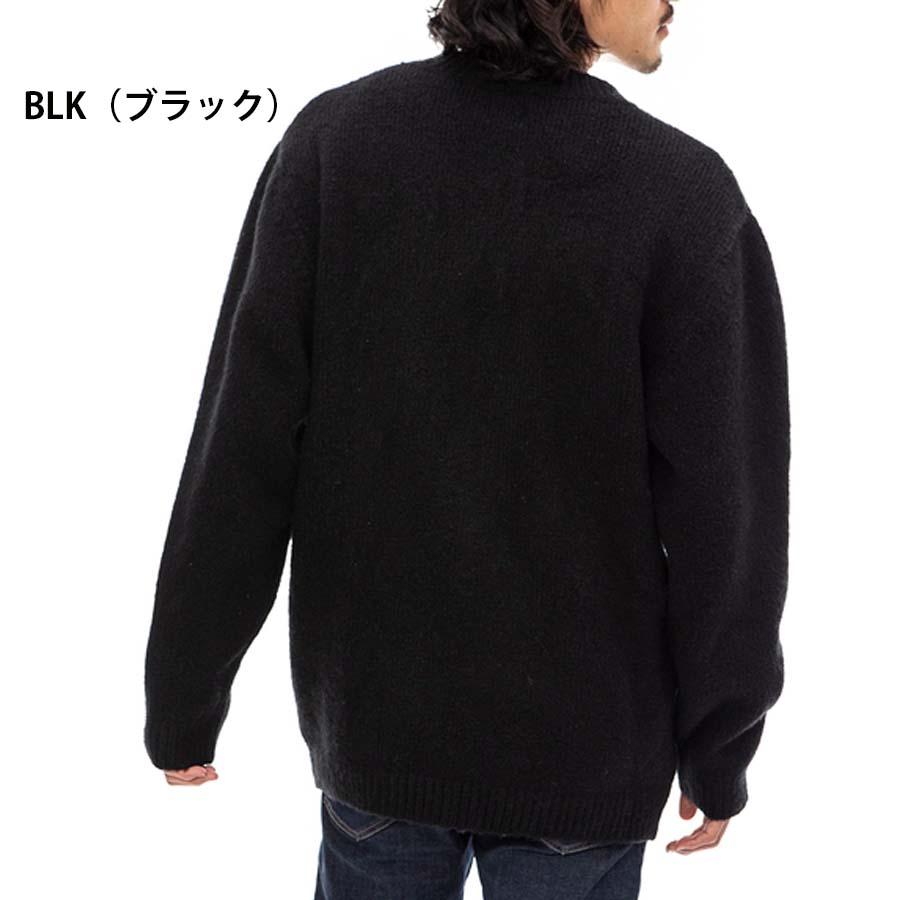 RVCA 正規品 ルーカ メンズ カーディガン セーター BC042-092 WORK SCRIPT CARDIGUN ニット ロゴ BC042092 プルオーバー人気 大きめロゴ USサイズ ...