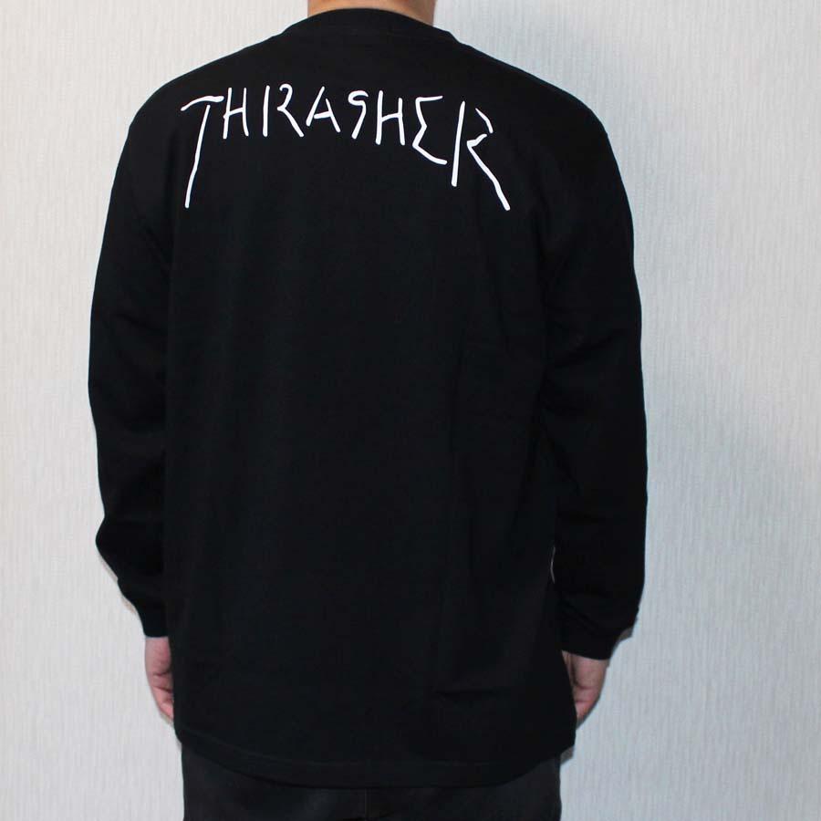 THRASHER スラッシャー 長袖 ロングスリーブTシャツ TH8328 GONZ LOGO ロンT 定番 メンズ 男性 ユニセックス マークゴンザレス ゴンズ スケートボード スケボー ...