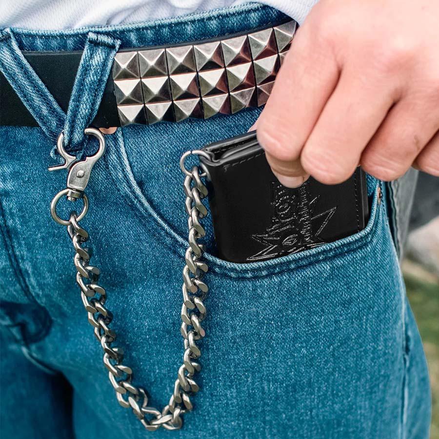 VOLCOM 正規品 ボルコム チェーンウォレット 鎖付き サイフ D6032303 V ENT LEATHER WALLET レザー製 ヴォ ...