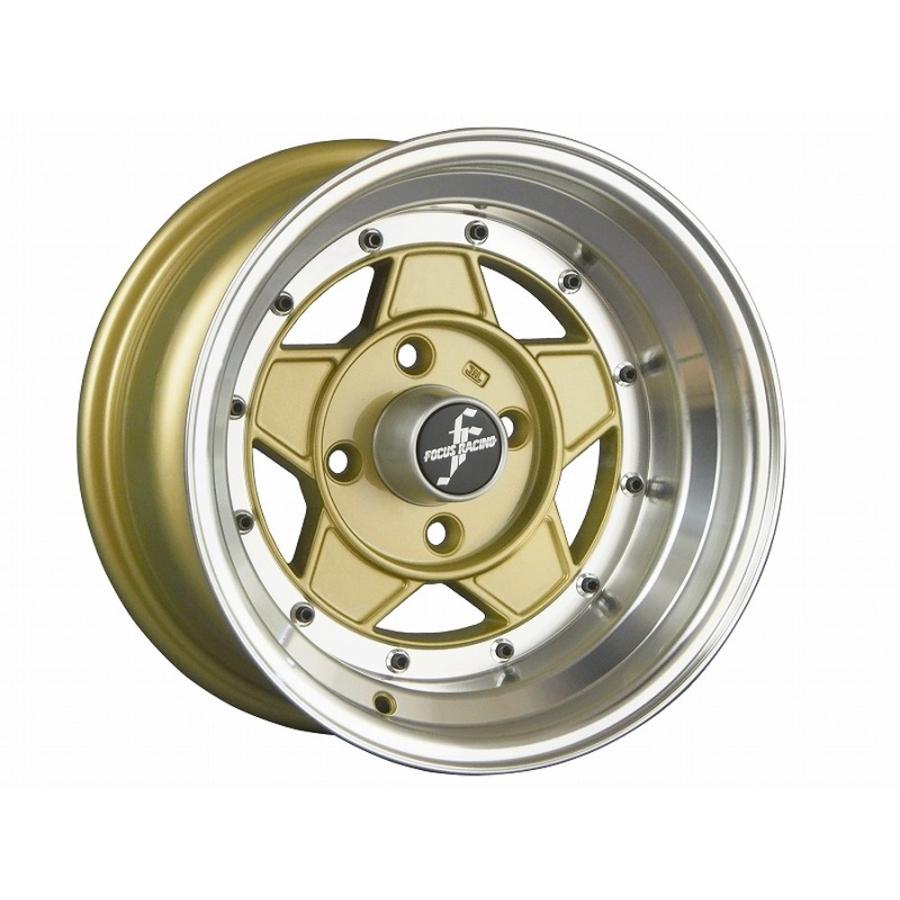 COLIN PROJECT フォーカスレーシングファイブ ホイール1本 14 x 8.0J 4H 114 -13 ゴールド / 14インチ ...