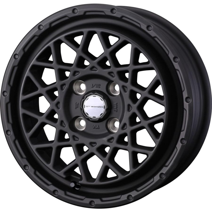 マッドヴァンス 09 アルミホイール 1本 14X4.5J +45 4H 100 ( フルマットブラック ) / 14インチ MUD VANCE 09 : wm9144545004m ...