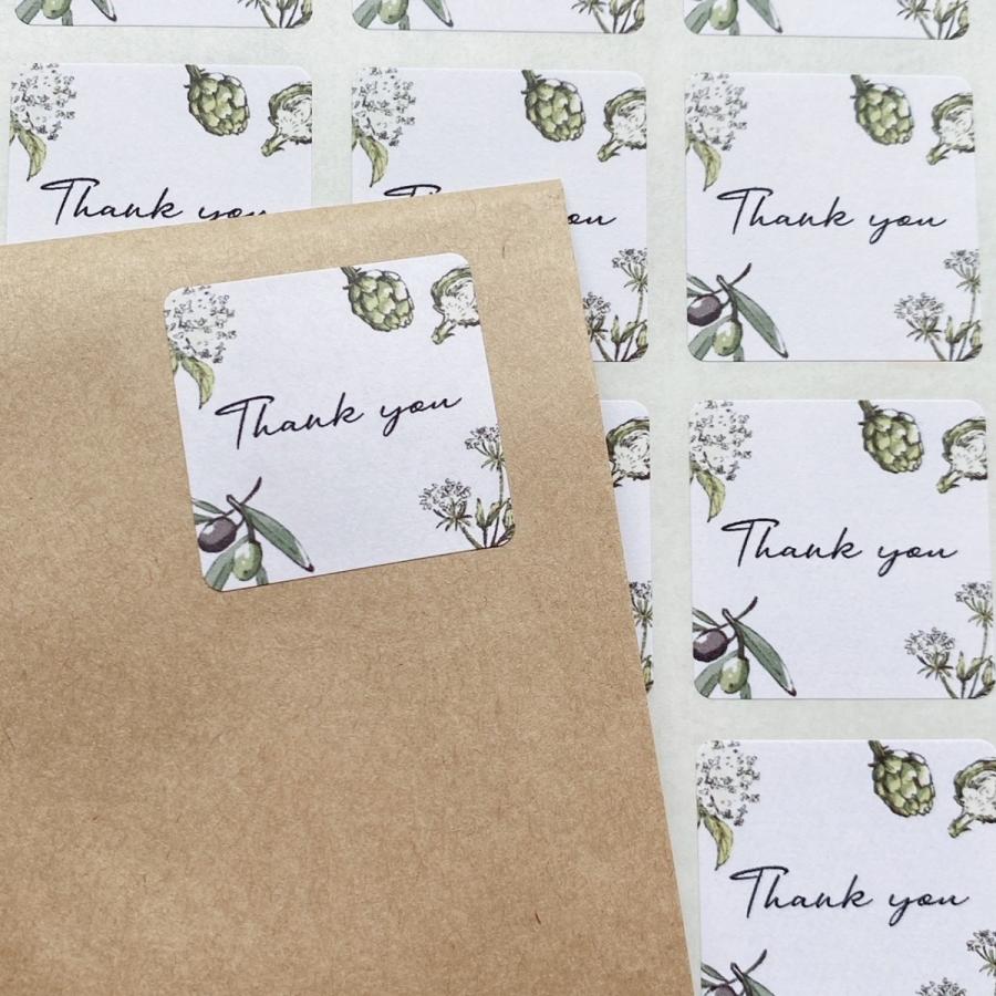 ボタニカルThank youシール ハーブ 筆記体 3cm正方形 40枚＊NO.1401 : se-label - 通販 - Yahoo!ショッピング