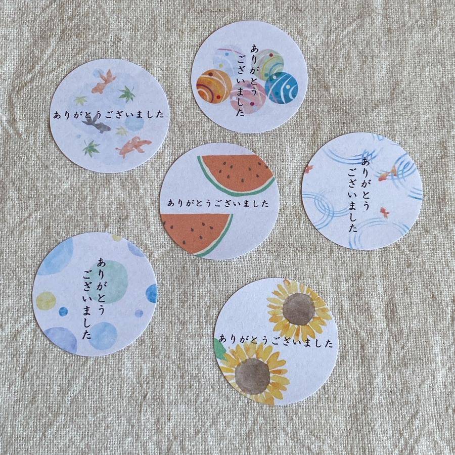 夏のありがとうございましたシール＊ 和シール 3cm丸 48枚 NO.2149 : se-label - 通販 - Yahoo!ショッピング