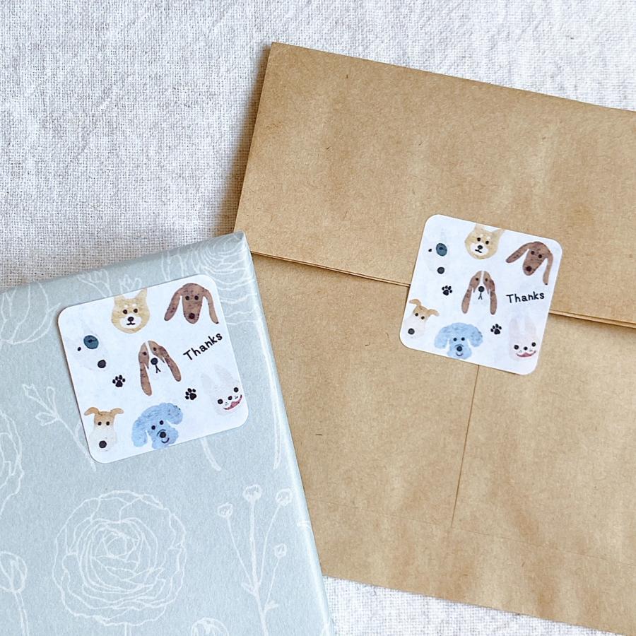 Thank youシール 犬 わんちゃん Thanks 3cm正方形 40枚 NO.2169 : se-label - 通販 - Yahoo!ショッピング