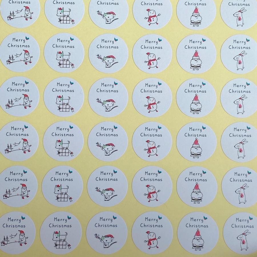 かわいい クリスマスシール 6種 グレー 3cm丸48枚 NO.2297 : 2297 : se-label - 通販 - Yahoo!ショッピング