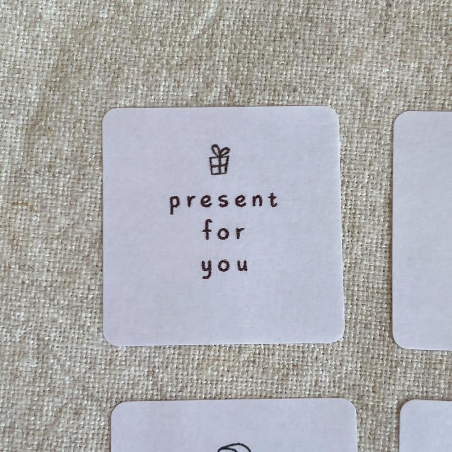6種類のイラストから選べるpresent for youシール 3cm正方形40枚 NO.267 : se-label - 通販 ...