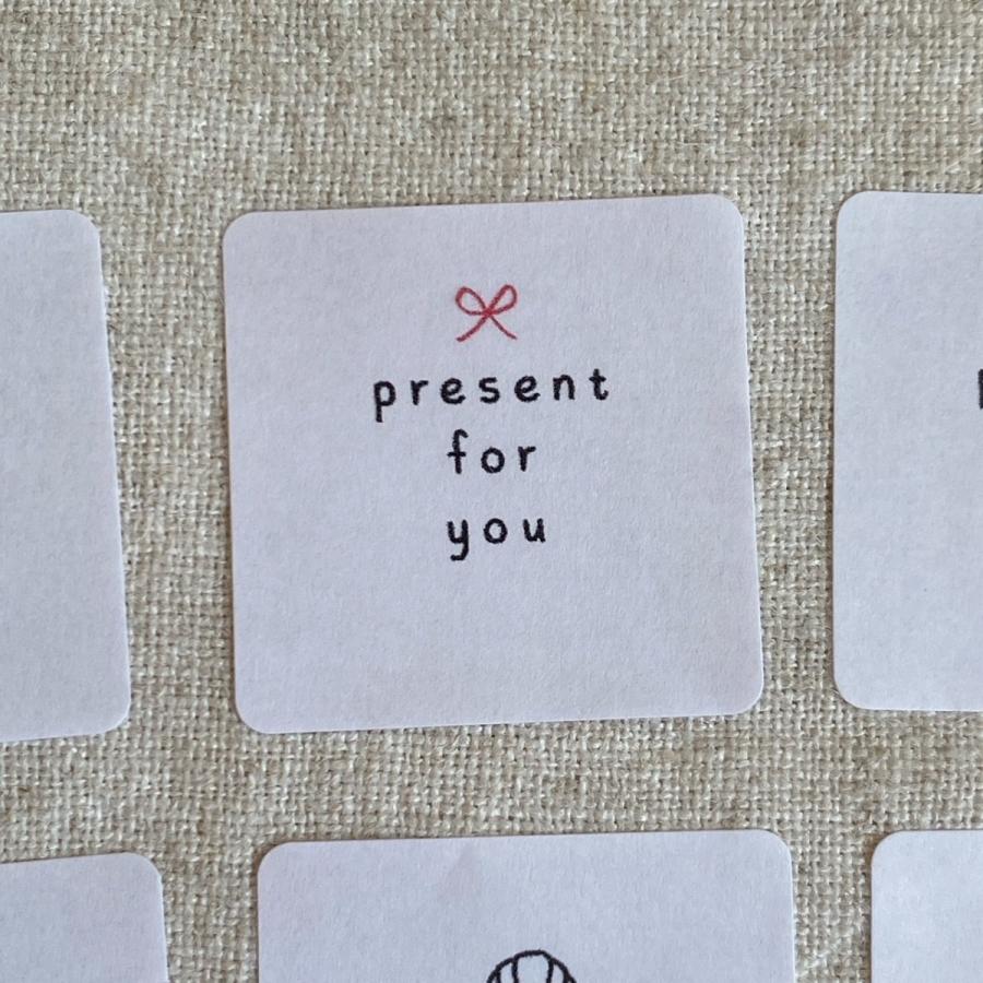 6種類のイラストから選べるpresent for youシール 3cm正方形40枚 NO.267 : se-label - 通販 ...