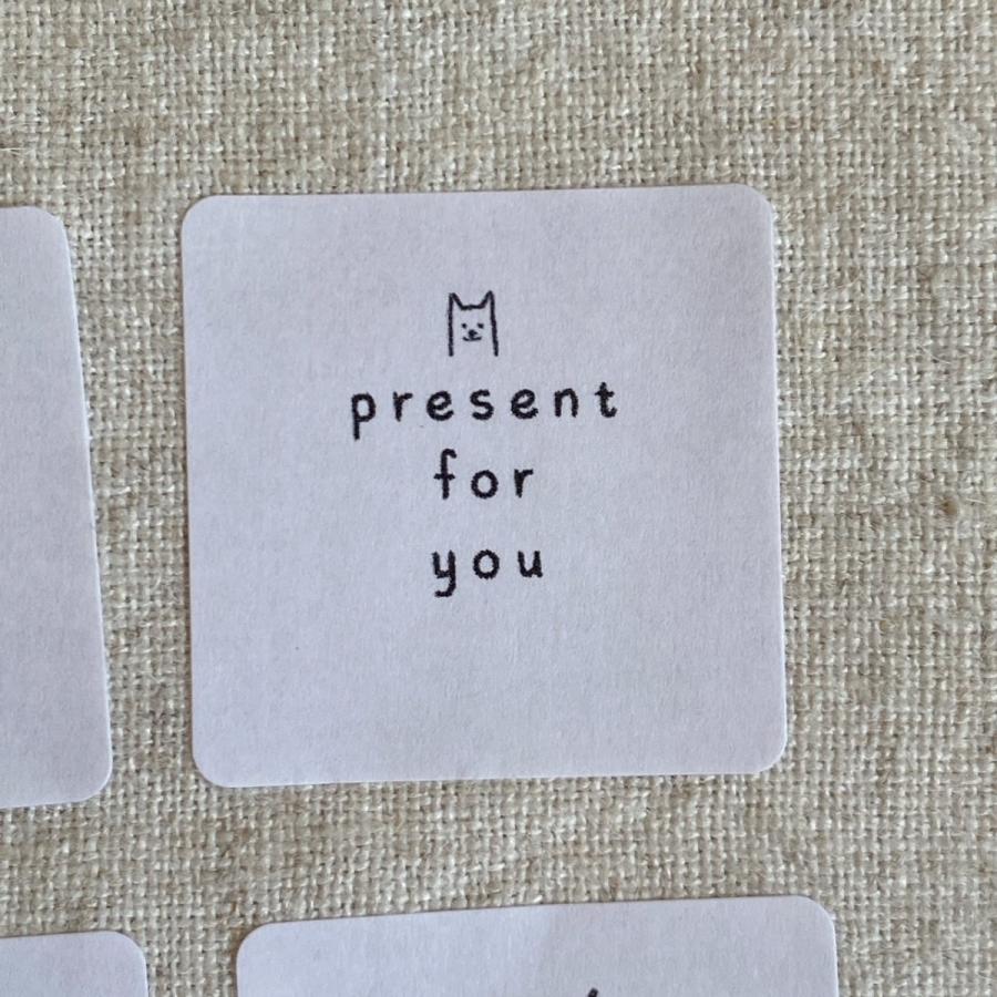 6種類のイラストから選べるpresent for youシール 3cm正方形40枚 NO.267 : se-label - 通販 ...