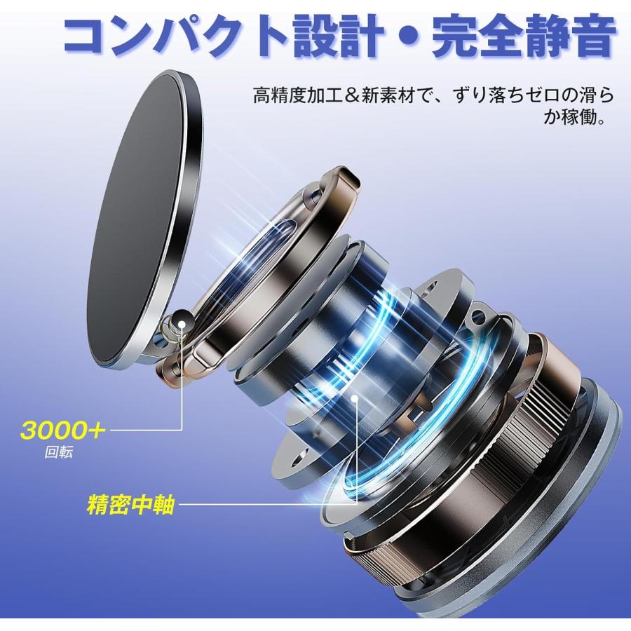 スマホホルダー 車 マグネット 2025 magsafeホルダー 360°調整可能真空吸盤+超強磁力 N55磁石 車載スマホホルダー カー用品 高級合金素材 片手操作 : KARAZONE ...