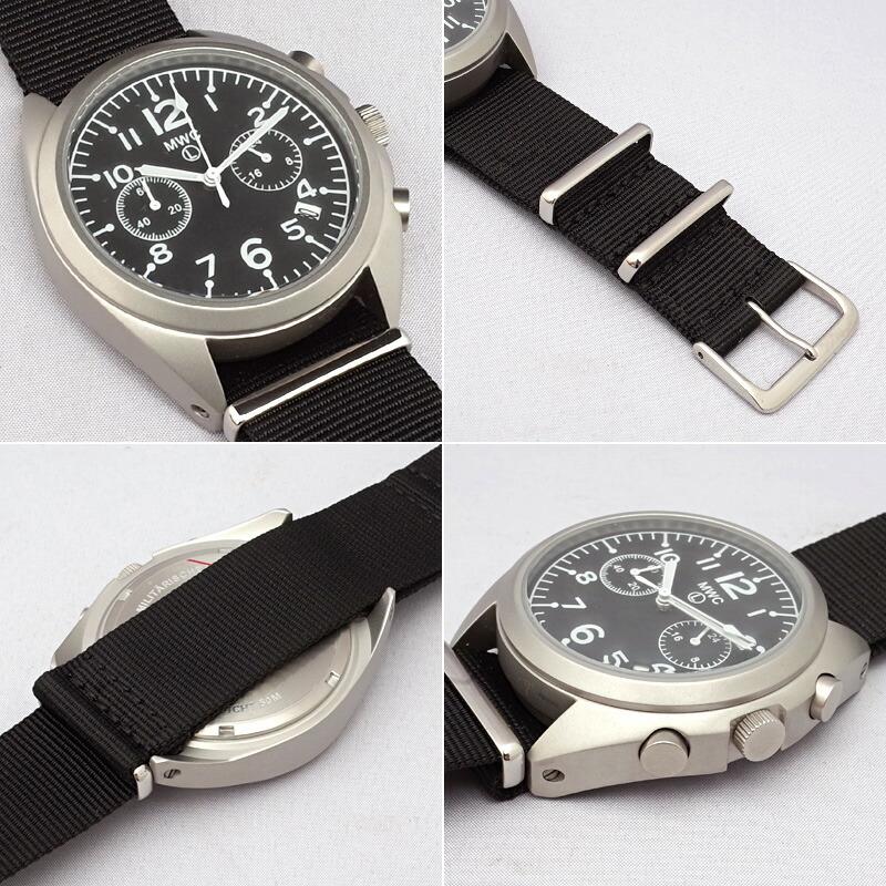 MWC ミリタリーウォッチカンパニー CHR/66-4/Q 5気圧防水 クロノグラフ パイロット ミリタリーウォッチ 腕時計 リストウォッチ NATOストラップ グレー 防水 : ミリタリー ...