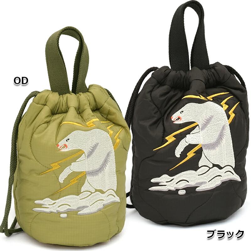 1点ならメール便可 HOUSTON ヒューストン #6846 刺繍 キルティングエフェクトバッグ『ALASKA』カバン 鞄 バック メンズ 男性 レディース 女性 巾着 斜め掛け ...