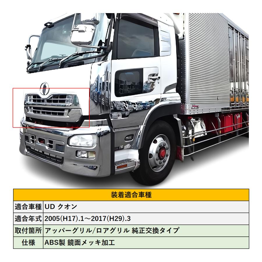 UD クオン 鏡面 メッキ フロントグリル ( アッパーグリル / ロアグリル ) セット 純正交換 H17.1〜H29.3 爆買 : SeaCross Yahoo!ショッピング店 - 通販 ...