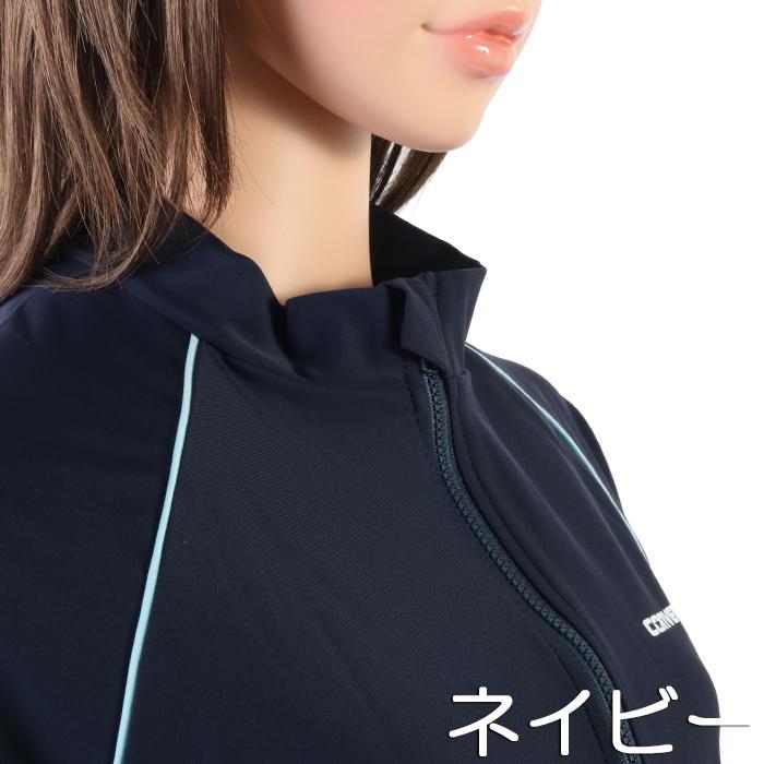 CONVERSE コンバース スクール水着 長袖ラッシュガード 前開きジップ 女子/ガールズ UVカットUPF50+/ゼッケン 300306 ...