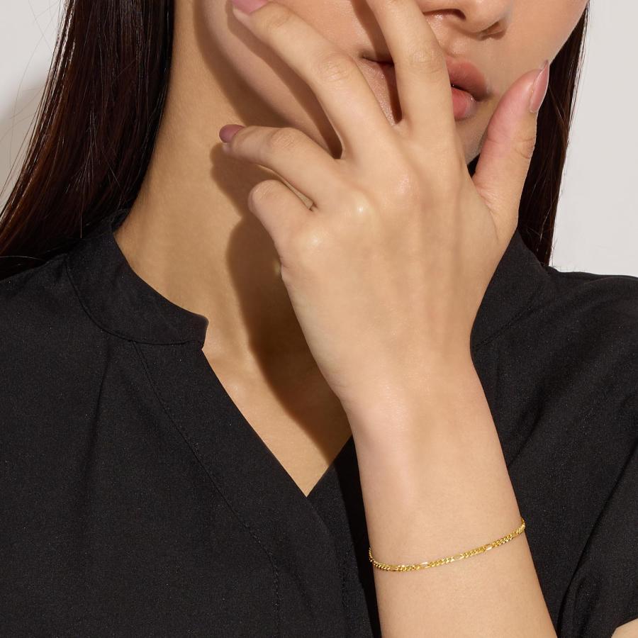 ブレスレット チェーン レディース メンズ 18金 ゴールド K18 喜平 幅1.6mm 約1.88g 最大17cm LPUC ララクリスティー : lb97-0014-yg-17 ...