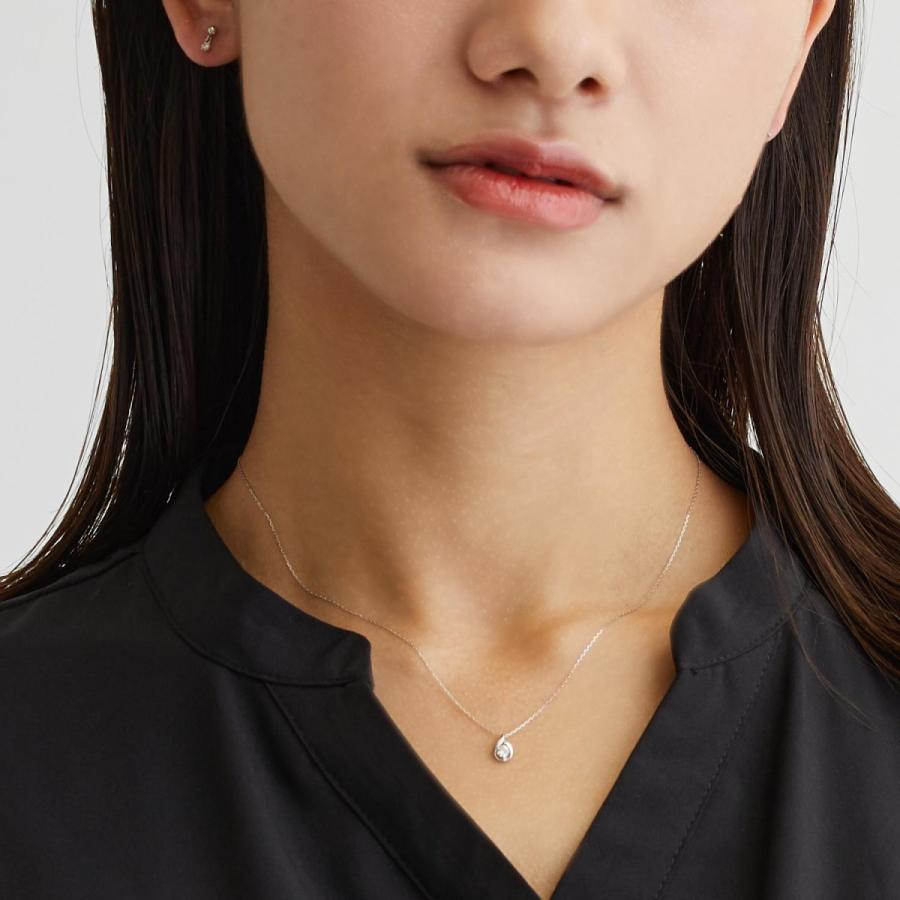 LARA Christie ネックレス レディース 18金 プラチナ ダイヤモンド 0.1ct しずく 雫 ドロップ 一粒 PT900 ゴールド K18 LPUC ララクリスティー ...