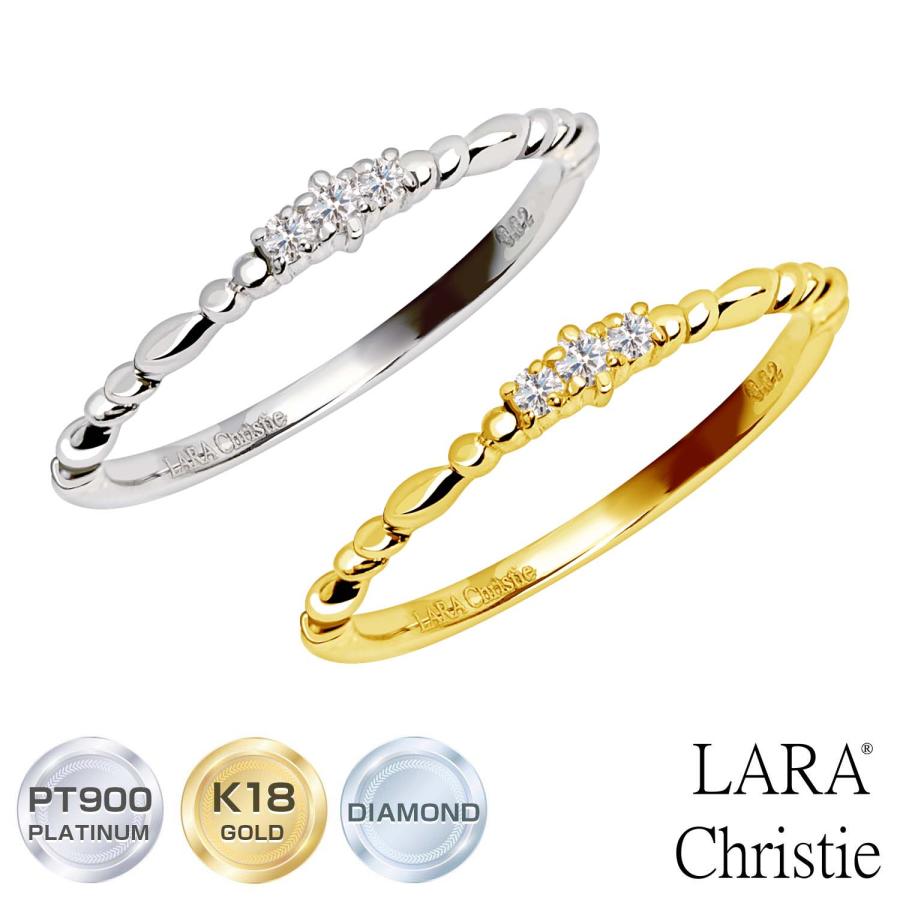 LARA Christie ピンキーリング K18 プラチナ ダイヤ ダイヤモンド 18金 ゴールド 指輪 レディース PT900 LPUC ララクリスティー : シアーズ公式ストア - 通販 ...